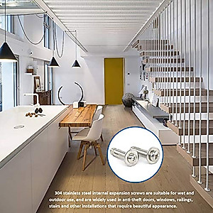 Expansion Screw,Stainless steel expansion bolts, screws, screws, 12 Pieces Expansion Screw Bolts M6 x 40/50/60/70/80/100 mm - 304 Stainless Steel Pan Head Cross Expansion Screw Sleeve Anchor Bolt Heav