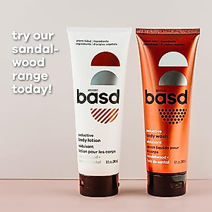 basd Natural Body Wash, Seductive Sandalwood | Organic & Moisturizing Ingredients, Vegan, Hypoallergenic, 8 Ounce Tube
