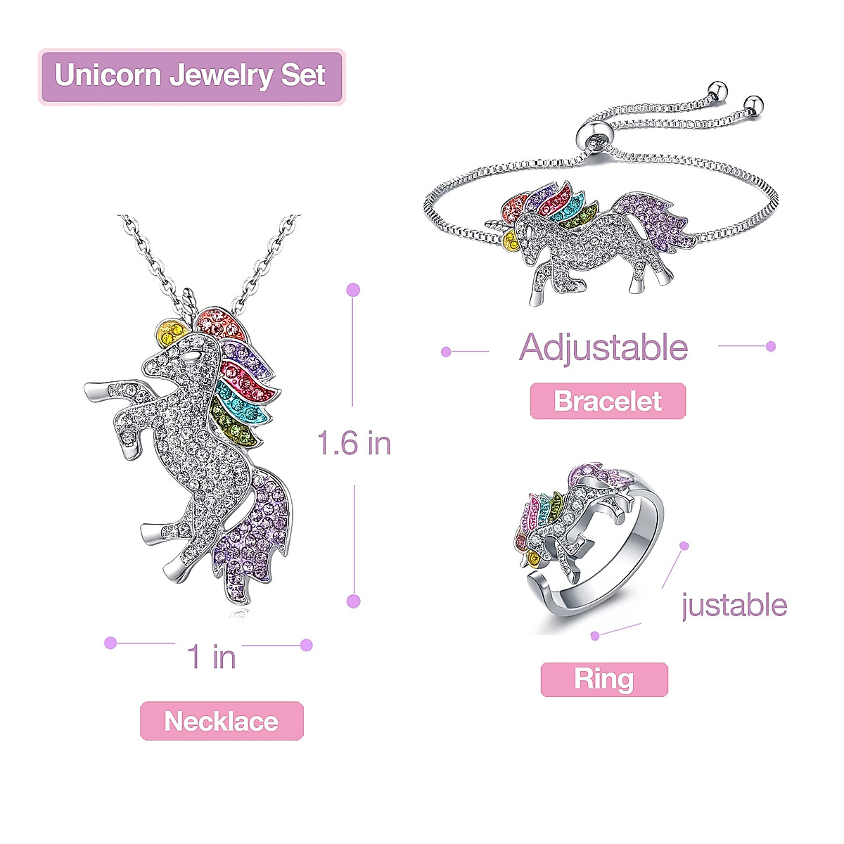 Unicorn Princess Dress Up Clothes for Little Girls – Costume, Jewelry and Headband (3 Years, Unicorn Princess 1)