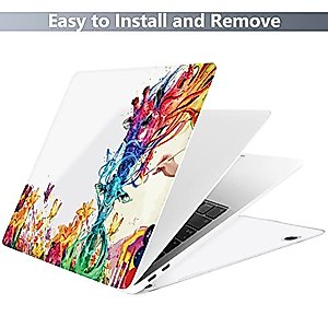 Batianda Designed Case for New M2 MacBook Pro 13 inch 2022 Release Model A2338 Upgrade Hard Ultra Thin Protective Shell Anti-Dirty with Keyboard Cover & Screen Protector, Colorful Deer