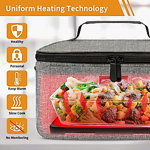 Portable Oven | 110V Portable Food Warmer | Mini Portable Microwave Electric Heated Lunch Box for Cooking & Reheating Food in Office, Dorm, Hotel, Potlucks, Travel, Home | Aotto