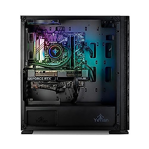 YEYIAN Yari II PC Gaming Tower Computers, Intel Core i7-12700F 4.6GHz(> i5 13400F), ASUS Nvidia RTX 4060, 512GB SSD 2TB HHD, 16GB DDR4 3200MHz, 650W Gold PSU, ARGB Fans, AC WiFi & Win 11 Home