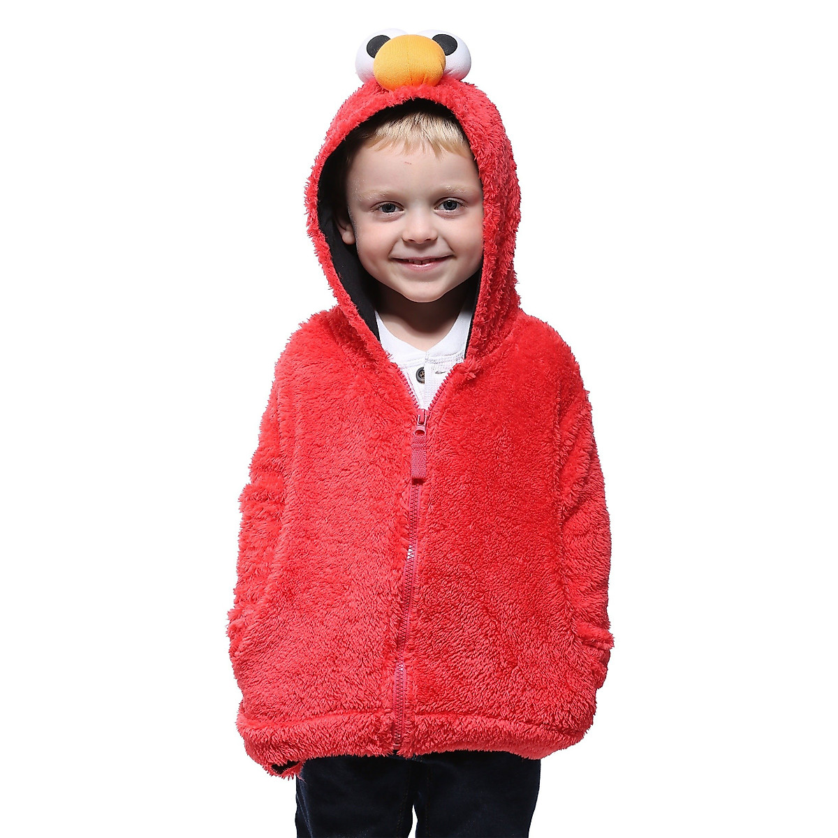 Sesame Street Boys' Toddler Costume Hoodie, Elmo Red, 5T