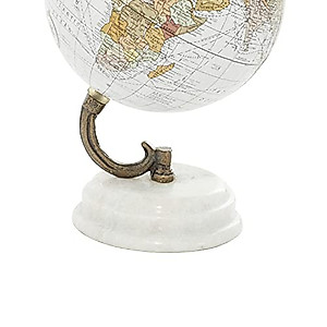 Deco 79 Marble Globe, 5" x 5" x 8", White