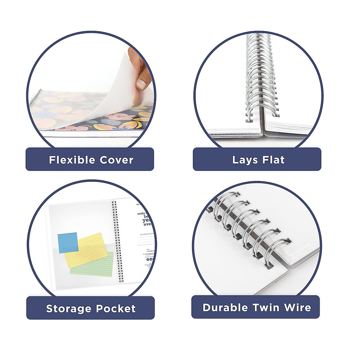 Cambridge 2022-2023 Planner, Weekly & Monthly Academic, 8-1/2" x 11", Large, Joyful Floral (1619-905A)