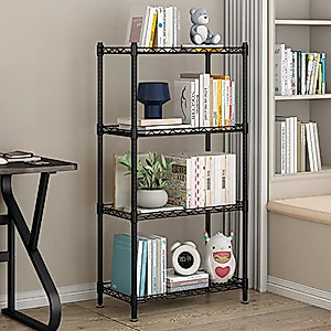 YIZAIJIA Storage Rack Shelving Adjustable 4 Tier Tall Metal Unit Organizer Wire Rack for Closet Bathroom Laundry Small Space Kitchen Garage