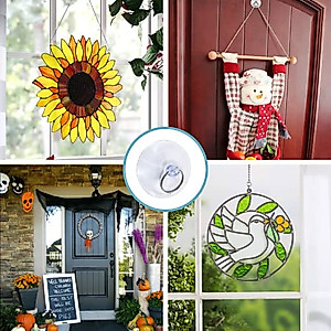 Biaungdo 50mm/2" Suction Cup with Ring, 12 Pcs Clear Key Ring Suction Cups Sucker Suction Hook for Window, Kitchen, Wall Glass Hook Hanger