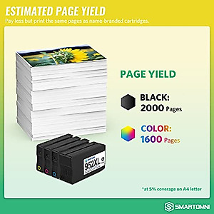 S SMARTOMNI 952XL Ink Cartridge Remanufactured with Upgraded Chip Replacement for HP 952 Black and Color Pack for HP Officejet Pro 8710 7740 8200 8216 8727 8210 7720 8720 7730 8715 8725 4-Pack