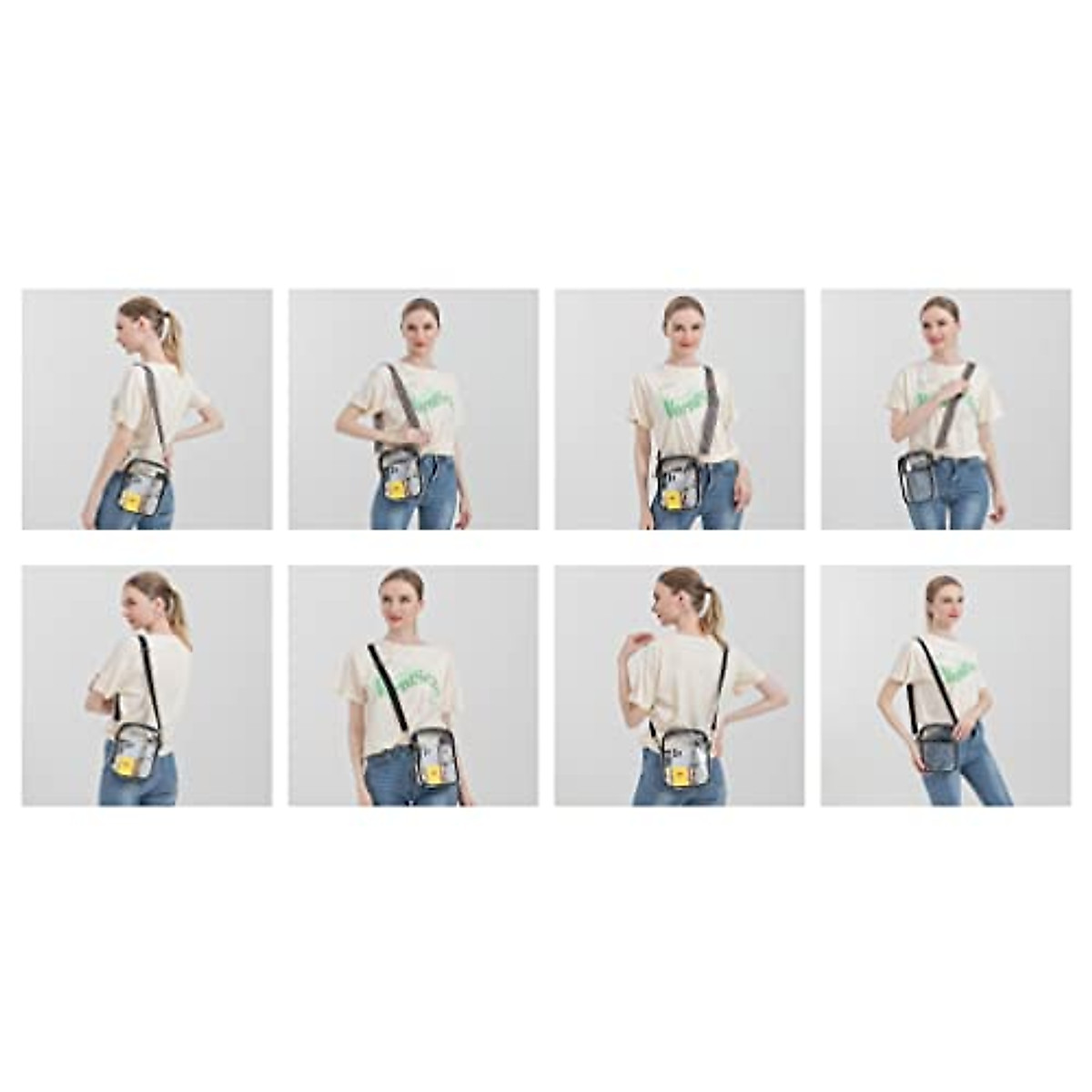 TEABAN Clear Delicate Crossbody Purse Bag, Stadium Approved Transparent Bag for Festivals, Sports Events, Small Concerts Bag for Women Men with Inner Pocket and Adjustable Shoulder Strap