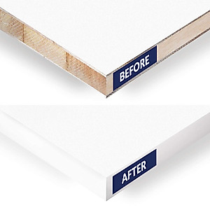 White Melamine Edge Banding 3/4 inch x 25 feet Iron On Adhesive Edging Cabinet Repair Laminate Shelf Table Plywood Mdf Board Formica Countertop Furniture Pre Glued Flexible Strip Wood Veneer Tape Trim