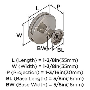Amerock | Cabinet Knob | Polished Nickel/Frosted | 1-3/8 inch (35 mm) Diameter | Oberon | 1 Pack | Drawer Knob | Cabinet Hardware