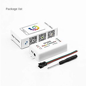BTF-LIGHTING Wireless Bluetooth Controller SP105E iOS/Android APP for WS2811 WS2812B WS2815 WS2813 WS2801 SK6812 WS2815 SK9822 APA102 etc LED Strip Pixel Fairy String Module Panel Light