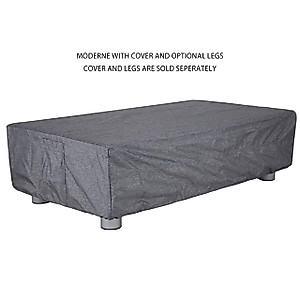 Pyromania Moderne Outdoor Concrete Fire Table, 58 x 32 Inches - Natural Gas Model in Slate Gray Color