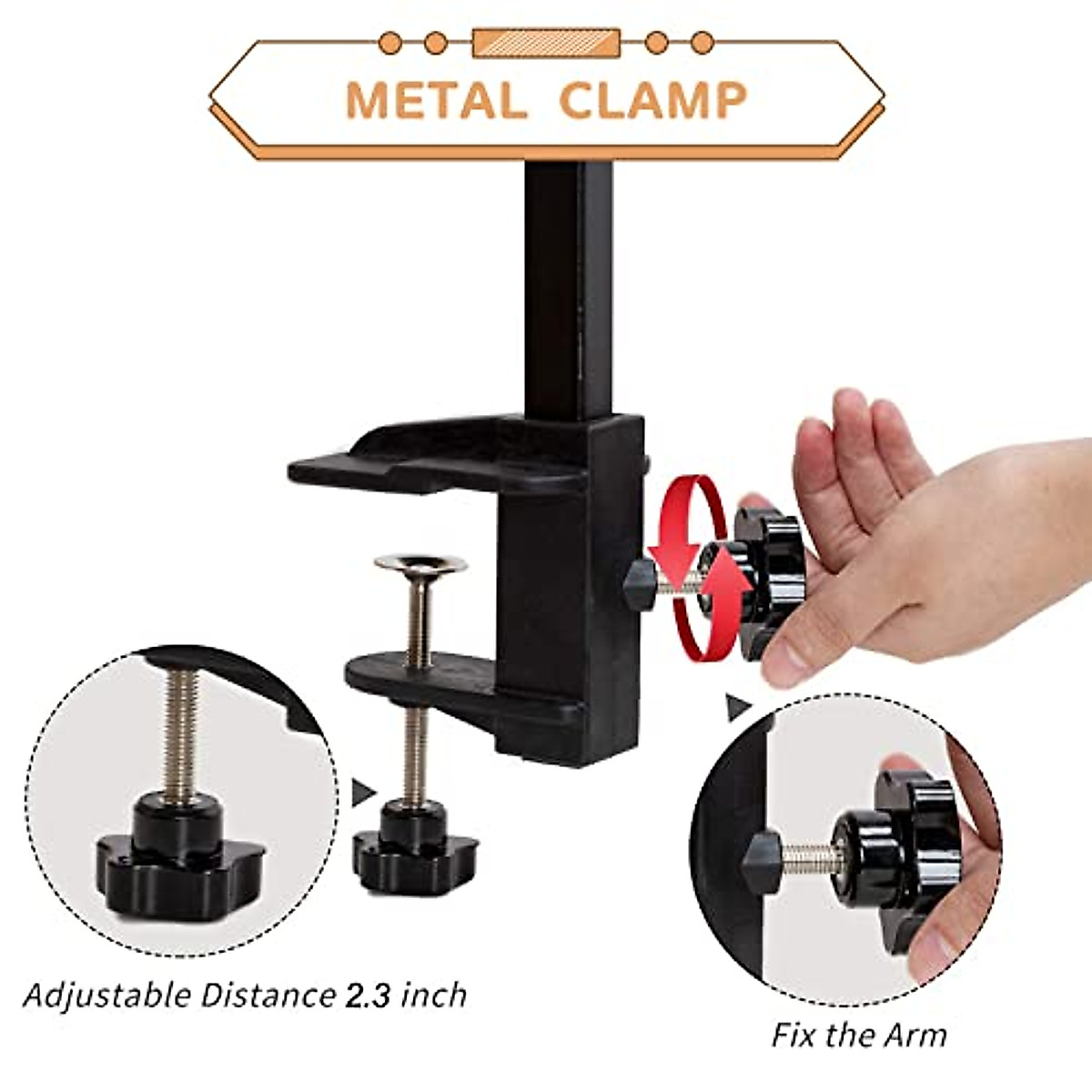 Breeze Touch Dog Grooming Table Arm - 35" Stand Arm with Clamp and Post, Loop Noose, No Sit Haunch Holder Grooming Restraint for Small & Medium Dogs