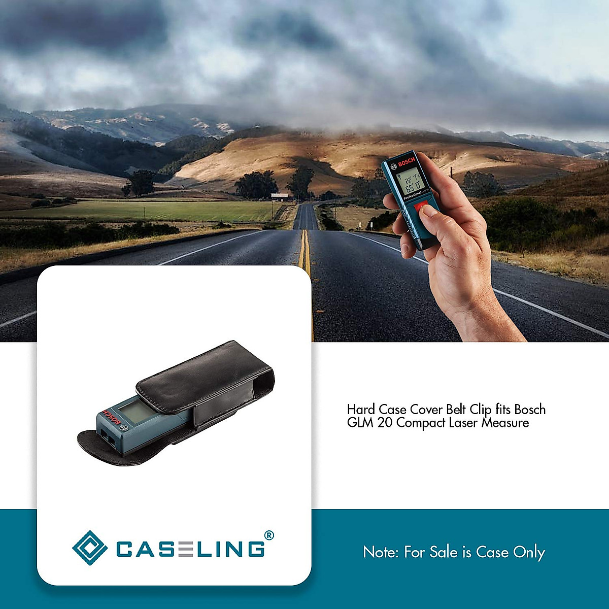 Caseling Holster Case Fits Bosch GLM 20 Compact Laser Distance Measure - with Swivel Belt Clip & Magnetic Closure