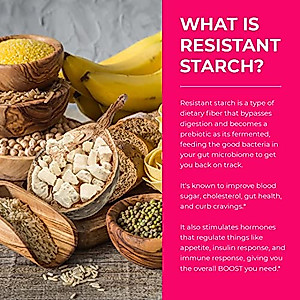 Boost Biome Organic Fiber Blend – Resistant Starch Powder with Green Banana Flour, Oat, Black Bean – Supports Bloating Relief, Gut Health, Leaky Gut, High Fiber & Prebiotic (30 Servings, Strawberry)