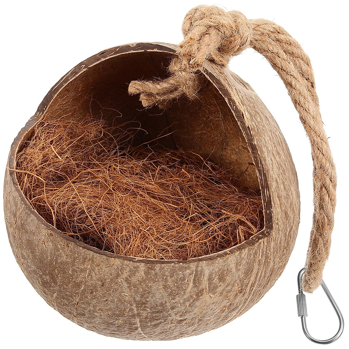 POPETPOP Coconut Shell Nest Toy Parakeet Bed Pet Bird Hanging Hut Wear-Resistant Bird Nest Bird Coconut Swing Bird Bed Bird Supply Bird Sleeping Nest Pet Parrot Sleeping Bed Long Tail House