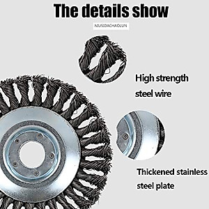 8 Inch Wire Wheel Brush Trimmer, Replacement Garden Grass Weed Lawn Mower Weeding Tray with 1 Inch (25mm) Hole for Rust Removal Paving Stone Pavement Joints or Driveway