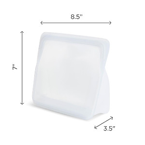 Stasher Platinum Silicone Food Grade Reusable Storage Bag, Lavender (Stand-Up Mid) | Reduce Single-Use Plastic | Cook, Store, Sous Vide, or Freeze | Leakproof, Dishwasher-Safe, Eco-friendly | 56 Oz