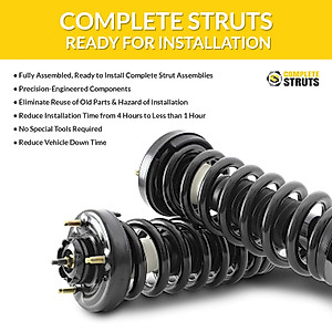 COMPLETESTRUTS Front Quick Complete Strut Assemblies with Coil Springs Replacement for 2011-2015 Dodge Durango V6 - Set of 2