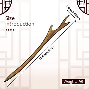 Chuangdi 8 Pieces Wooden Hair Sticks Japanese Hair Chopstick for Women Bun Maker, Chinese Chopstick Hairpin for Women Handmade Chignon Maker Accessories(Classic Pattern)