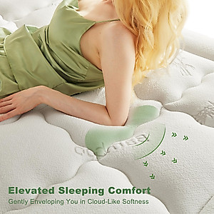 Queen Mattress Topper Viscose Derived from Bamboo, Thick Pillow Top Mattress Pad with Stretchable Pockets for 6-18 inches Mattress, Soft Mattress Topper for Back Pain Relief