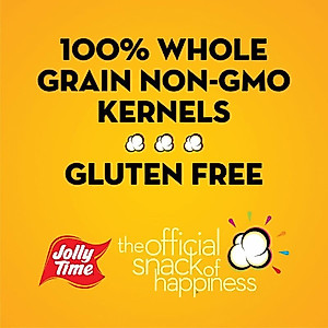 Jolly Time Unpopped Popcorn Kernels, Gourmet Popping Corn for Air Popper Machine or Stovetop, Non-GMO (White Pop Corn, 2 Pound (Pack of 4))