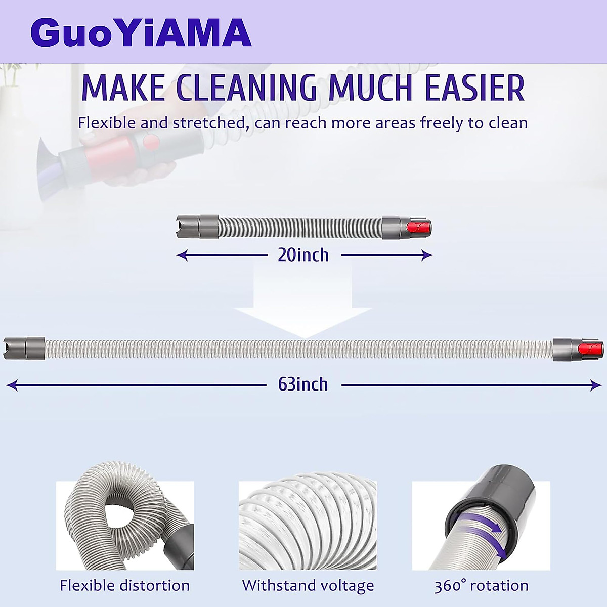 Dyson Gen5 V15 V12 V11 V10 V7 V8 Replacement Attachments for Dyson Cordless V15 V12 V11 V10 V7 V8 Brushes Extension Hose Mattress Brush Crevice Accessories Kit