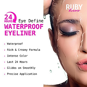 Ruby Kisses Waterproof 24HR Eye Define Eyeliner (1 Count, Very Black)