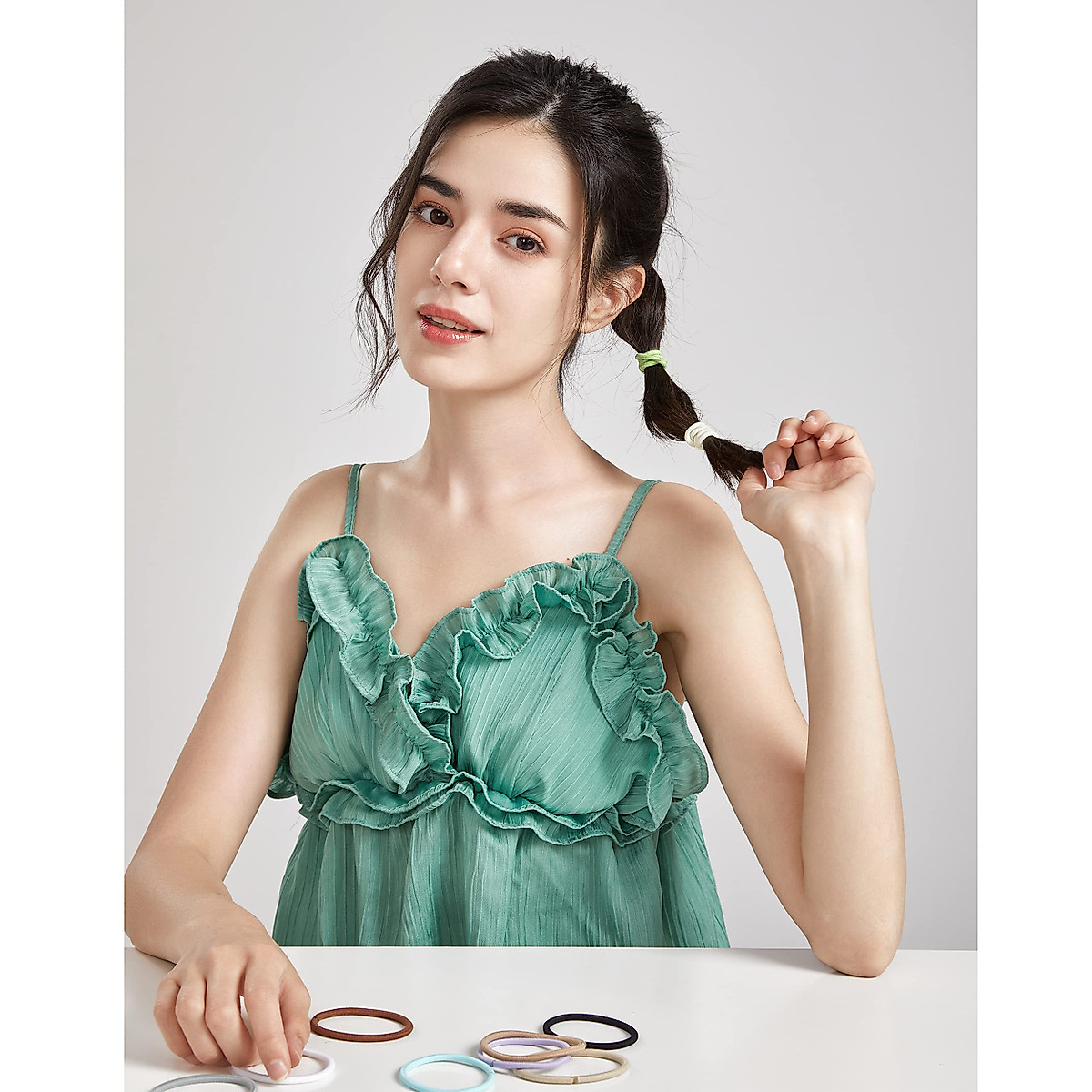 Dofash Hyper Elastic Hair Ties, 30 PCS Beige Hair Bands for Women's Hair, Blonde, Reusable, Nylon, Quick Stretch and Restore, Smooth Junction, Durable, Hair Friendly, Safety Tested