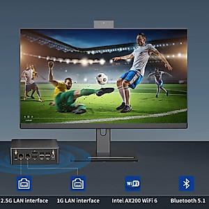 Kinupute Mini PC with Ryzen 9 5900HX Upto 4.6GHz, Desktop Computer with 64G DDR4, 1T M.2 NVME SSD, Windows 11 Pro, , DP/HDMI/USB-C Port, 4K@60Hz Triple Display, Dual LAN, 1x2.5G LAN, WiFi 6/BT5.1