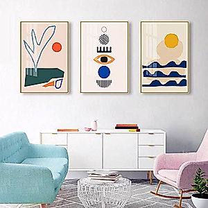 iMagitek Set of 6 Unframed Mid-Century Color Block Contemporary Pop Art Print, Modern Abstract Retro Minimalist Mystical Eye Wall Art Print (8" x 10")