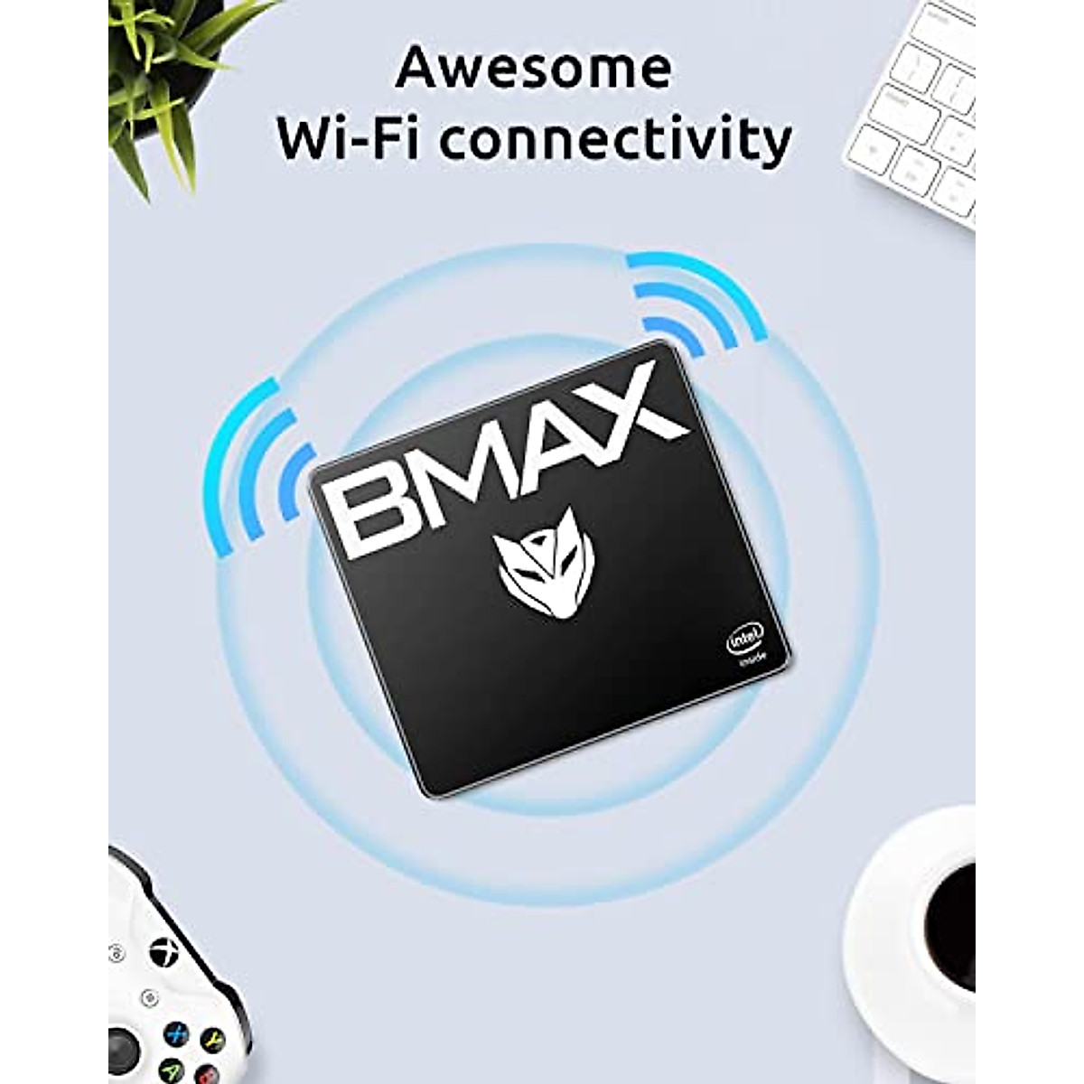 Bmax Mini PC N4020(up to 2.8GHz) 6GB DDR4 128GB eMMC Mini Desktop Computer 4K USB 3.0 x4 HDMI VGA Dual Band WiFi RJ45 BT 4.2 Micro PC Mini Computer