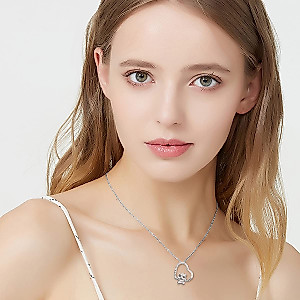 LEECCI Guinea Pig Necklace 925 Sterling Silver Hamster Necklace I Love You Forever Necklace Guinea Pig Hamster Jewelry Gifts for Women Mother