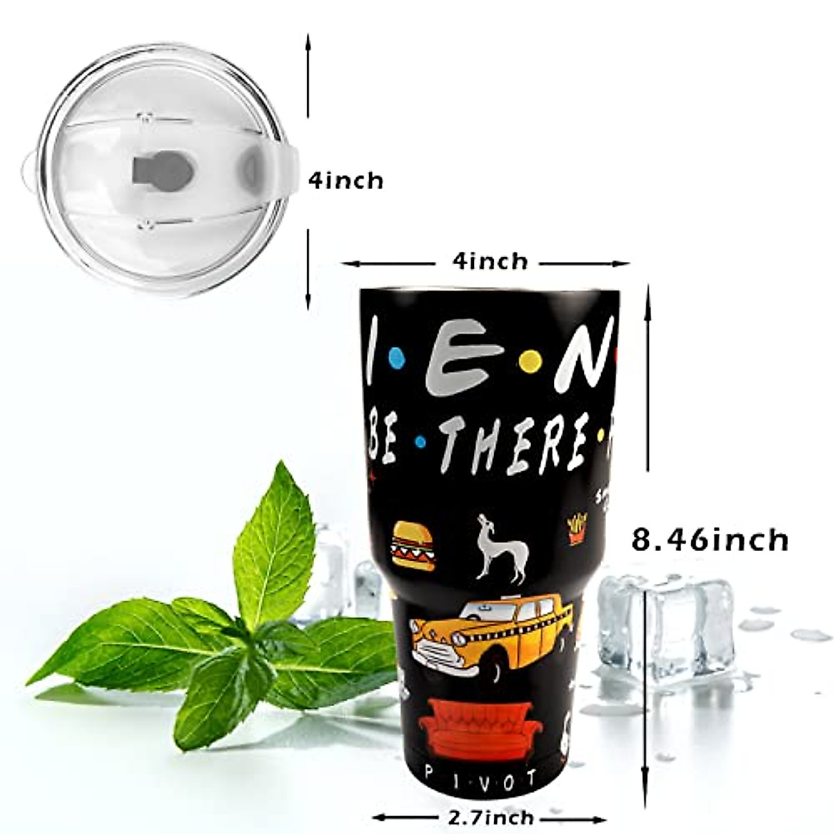 Friends 30 oz Stainless Steel Tumbler with Lids,Friends TV Show Gifts,Friends TV Show Merchandise,Friends Coffee Mugs 30oz Double Walled Insulated Tumbler Travel Coffee Cup Keeps Drinks Cold & Hot