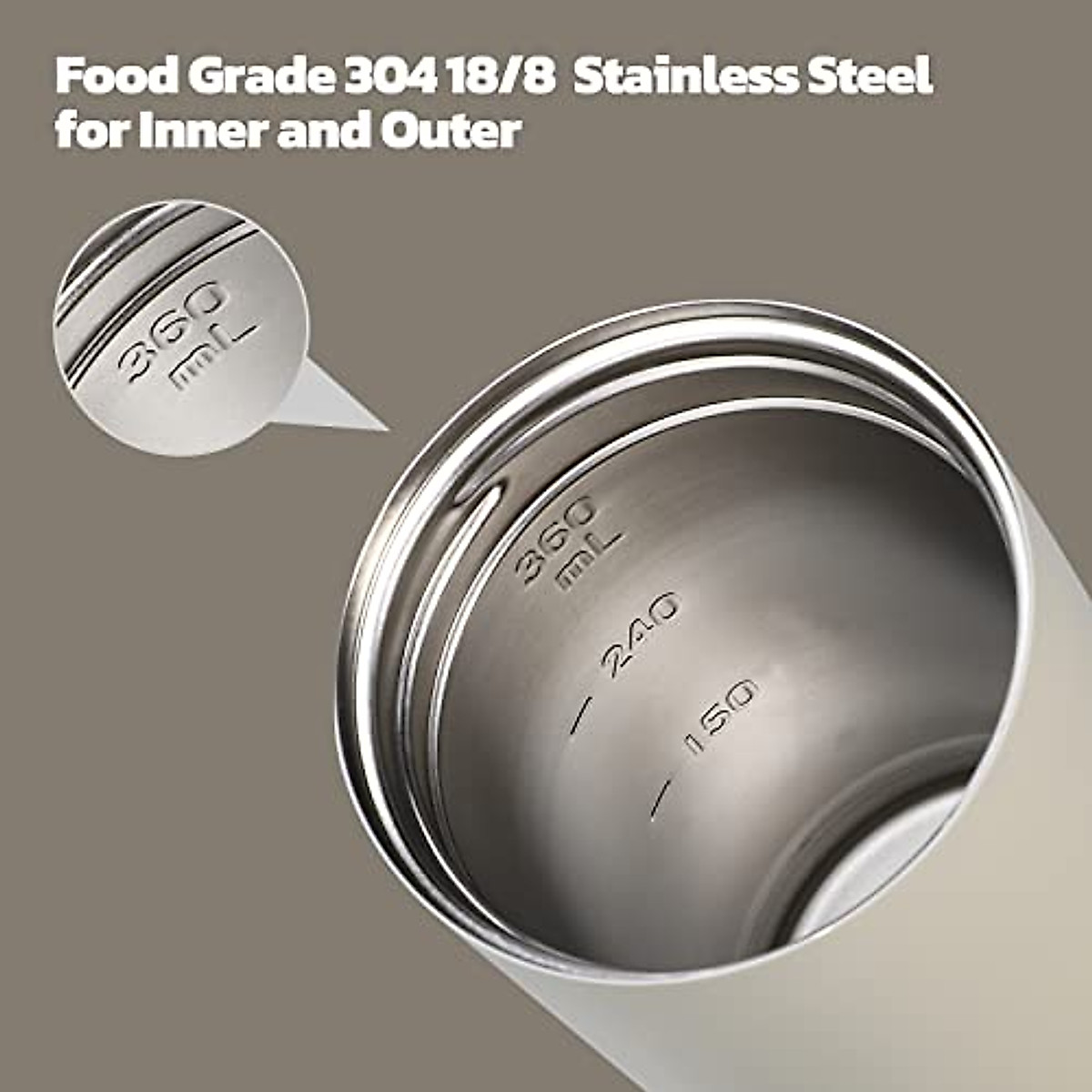 RealCoolRealCool Coffee Mug Tumbler Travel Mug 100% Leakproof Vacuum Insulated Tumbler with Lid- 12 oz, Anti-Scald Coffee Cup,Double Wall, Keeps Drinks Hot&Cold-White