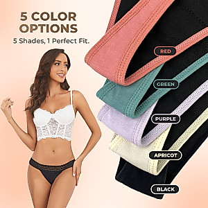 shaperisfree Sexy Period Underwear, Leak Proof Period Thongs for Women, Cotton Absorbent Period Panties Lace Bikinis