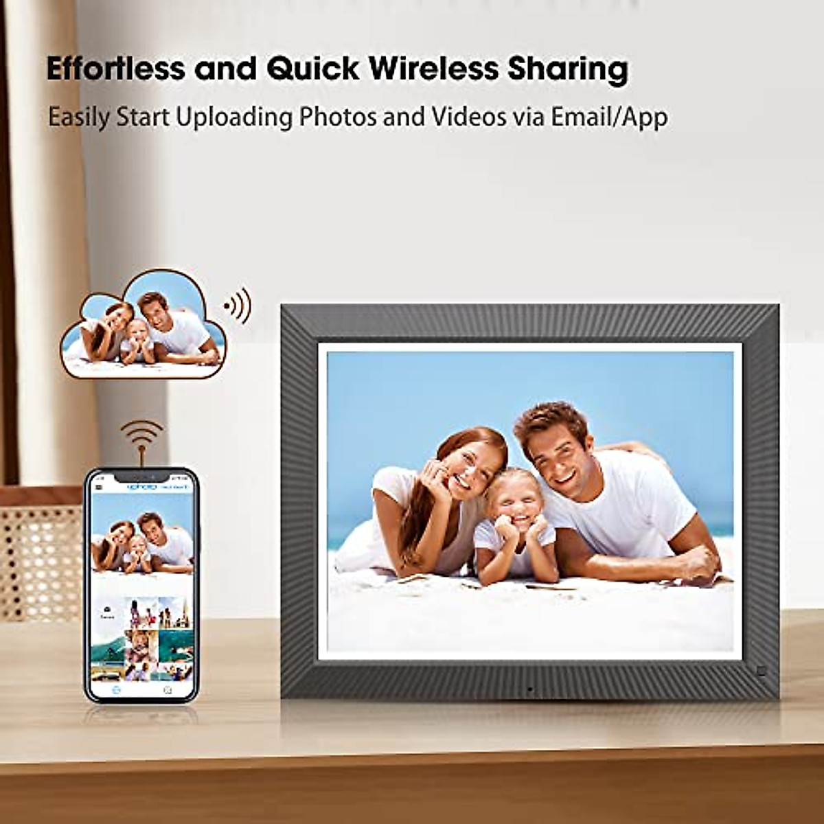 NETHGROW 16.2 inch Large WiFi Digital Photo Frame - Digital Picture Frame Wall Mountable, 32GB Touch Screen Motion Sensor Auto Rotate, Send Photos via Email/App Instantly, Unlimited Cloud Storage