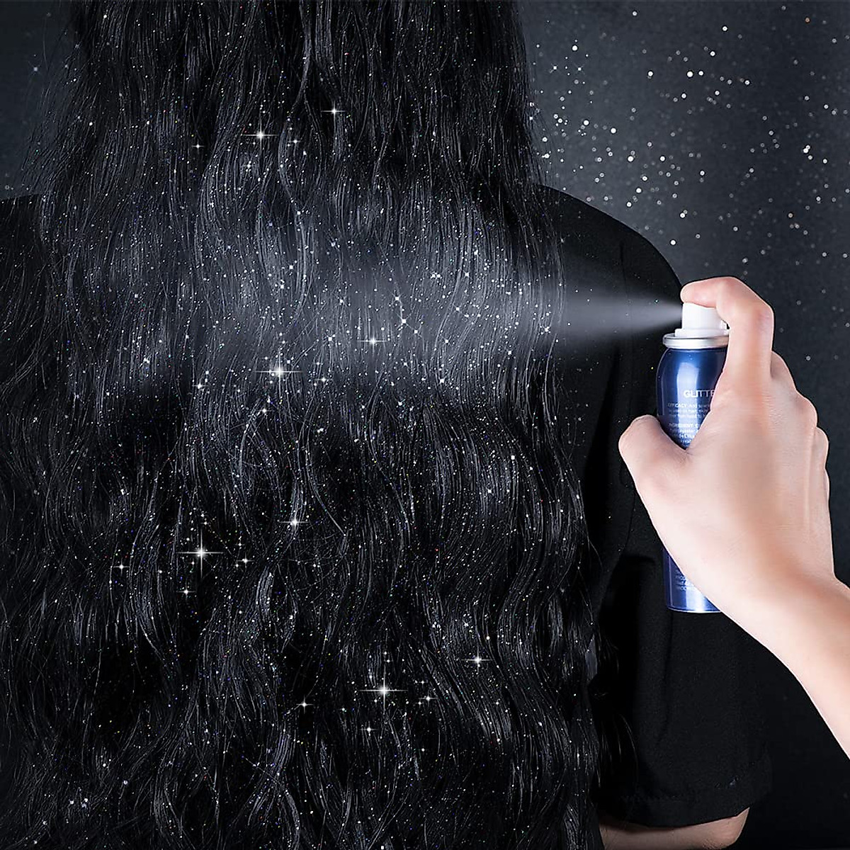 Ibccndc Glitter Spray Shimmer Silver Glitter Hairspray for Women Tiktok, Hair and Body Glitter Spray