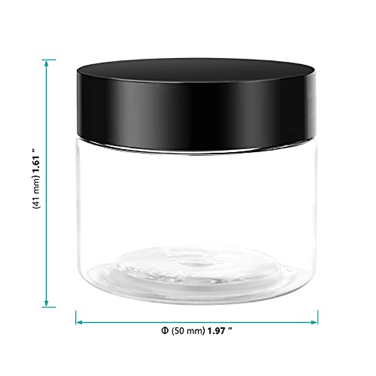 DIKNAAM 68 Pack 2 OZ Clear Plastic Jars with Lids, Empty Slime Storage Containers, BPA-free, Plastic Round Storage Jars for Slime, Cream, Cosmetic, Paint and Glitter