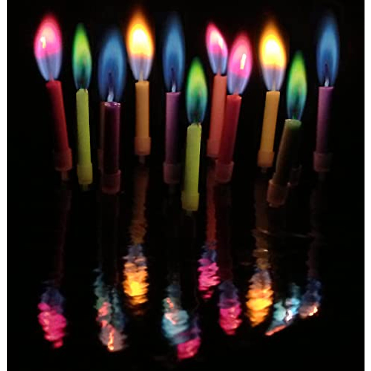 Amazing Colorflame Multicolor Happy Birthday Candles And Holders (12 Count)