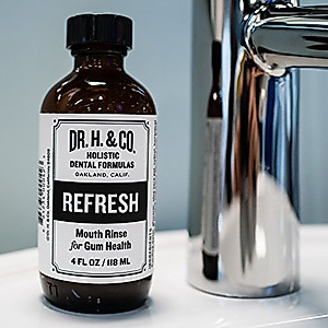 Dr. H. & Co. Dentist Formulated Refresh Mouthwash - All Natural Herbal Mouth Rinse for Healthy Gums and Teeth (4 Fl Oz (Pack of 1))