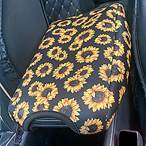 RANXIZY Sunflower Neoprene Center Console Cover Armrest Pad for Jeep Wrangler,Sunflower Car Accesory for Jeep