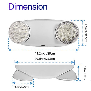 GZRUIYANG Emergency Lights with Battery Backup, 2 Pack Emergency Light, LED Commercial Emergency Lights, UL Listed, AC 120/277V, Hardwired Emergency Exit Light Fixtures for Business - (White)