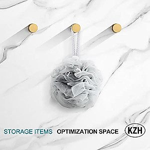 KZH Gold Robe Hook Brass Robe Hook Bathroom Robe Hook Coat Hook Clothes Hook for Bathroom and Kitchen,Garage,Hotel Wall Mounted,5 Packing (Gold)