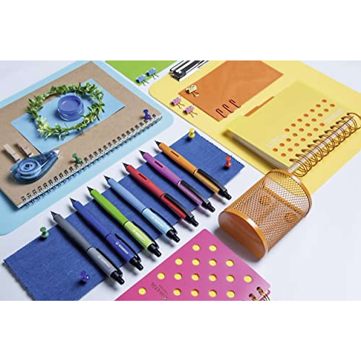 STABILO Retractable Rollerball Pen PALETTE - Pack of 10 - Blue