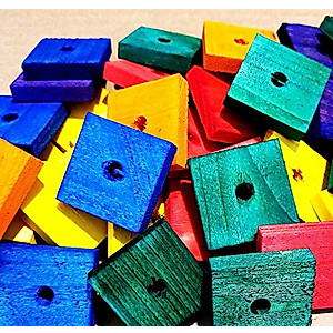 Wood Wooden 50 Slim Blocks Bird Parrot Cage Toys Parts for Quaker Amazon Love Birds