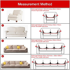 Elehealthy Thick Velvet Sofa Covers 1 2 3 4 Seater Plush Sofa Slipcovers High Stretch Couch Cover Furniture Protector with 1 Pillowcase for Living Room Kids Pets (4 Seater, Navy Blue)