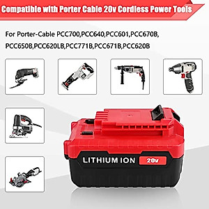 VINIDA Upgraded 2 Packs PCC685L 6.0Ah 20V Replacement for Porter Cable 20V Battery Compatible with Porter Cable 20V Max Batteries PCC680L PCC682L PCCK602L2 PCC600 PCC640 Cordless Power Tools Battery