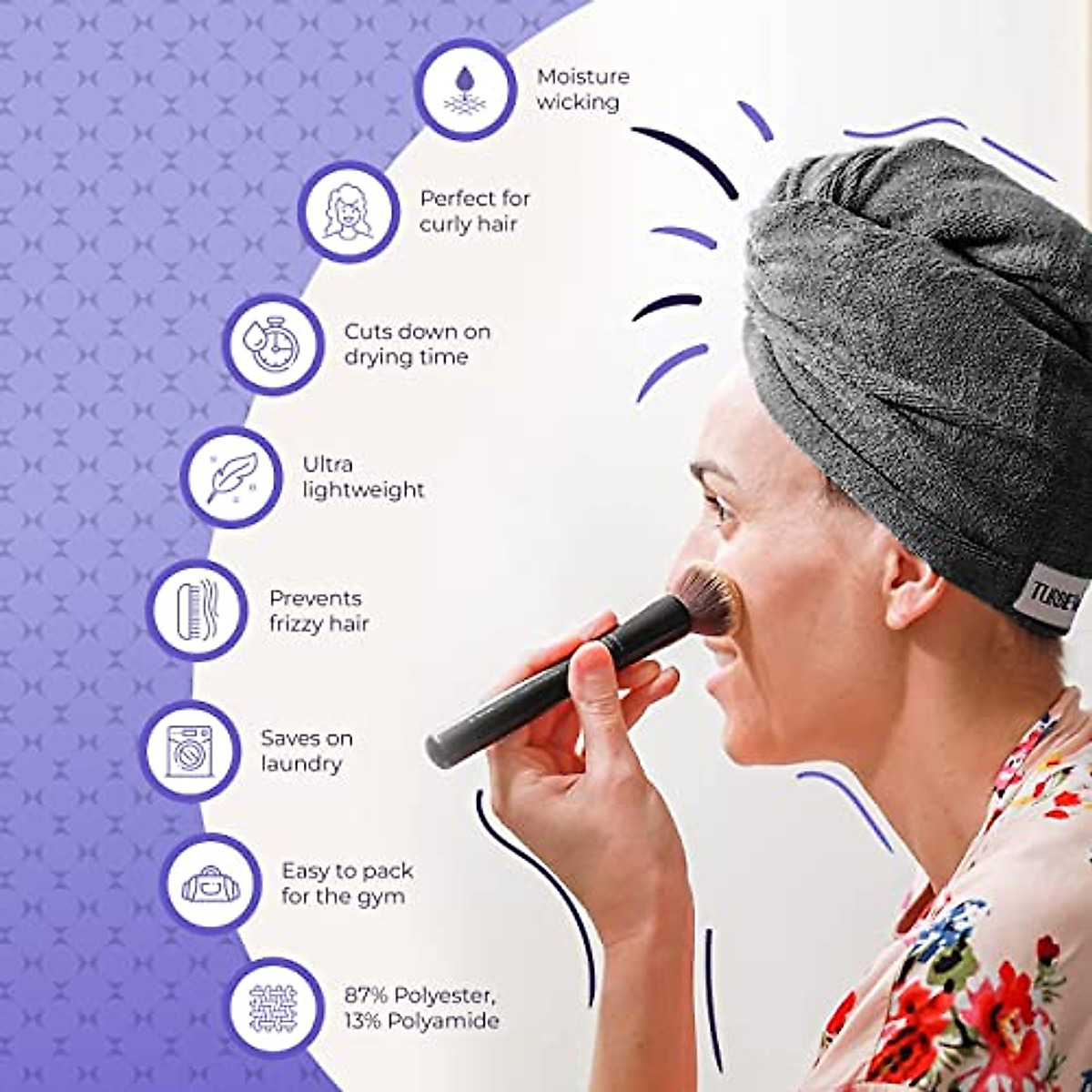 Turbie Twist Microfiber Hair Towel Wrap for Women and Men | 4 Pack | Bathroom Essential Accessories | Quick Dry Hair Turban for Drying Curly, Long & Thick Hair (Pink, Blue, Grey, White)